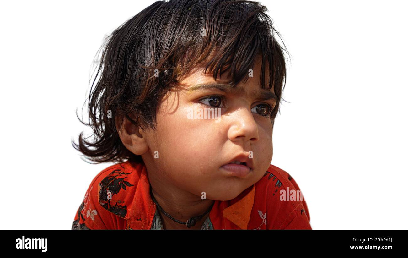 Portrait of upset little girl expressing negative emotions and sorrow ...