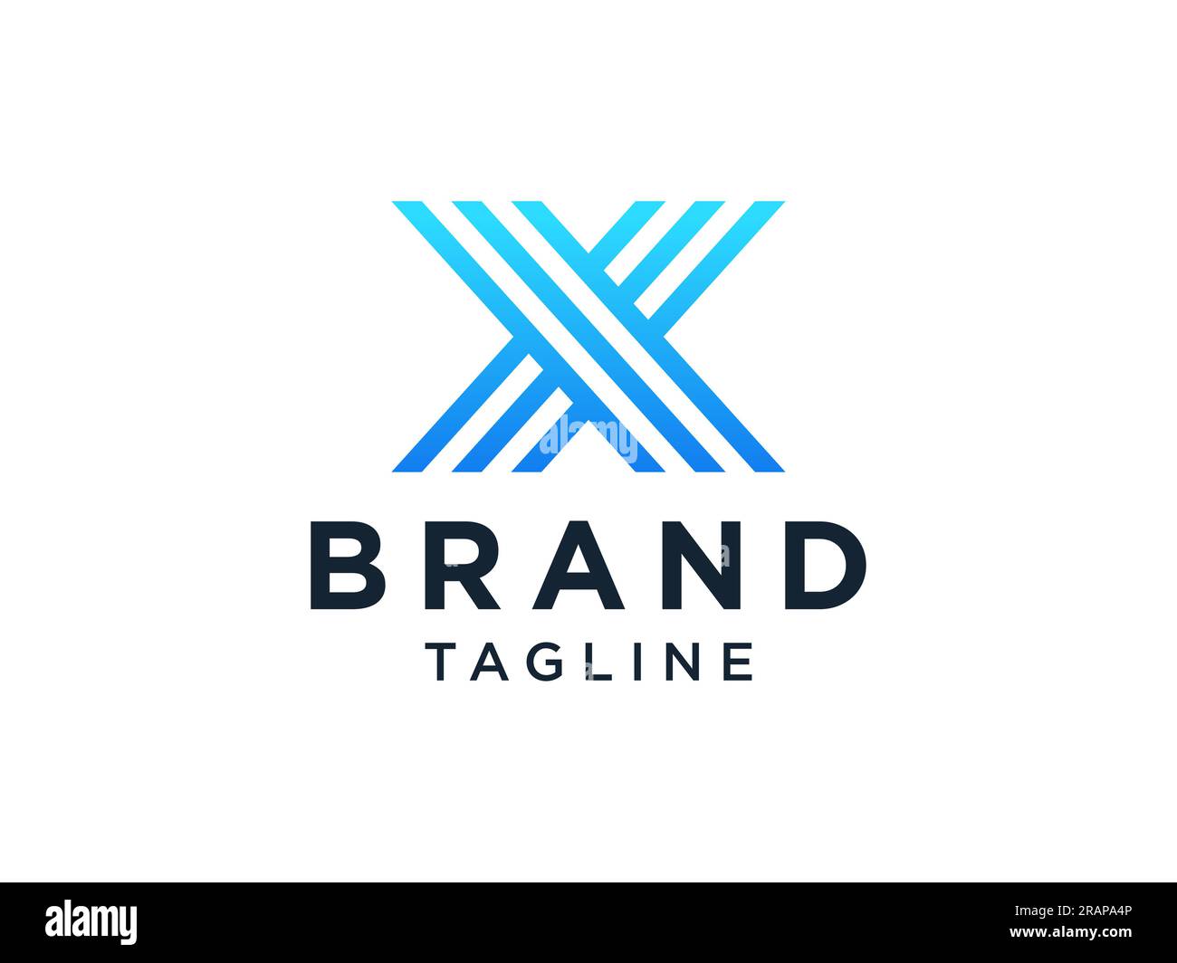 Blue Geometric Line Letter X Logo. Flat Vector Logo Design Template ...