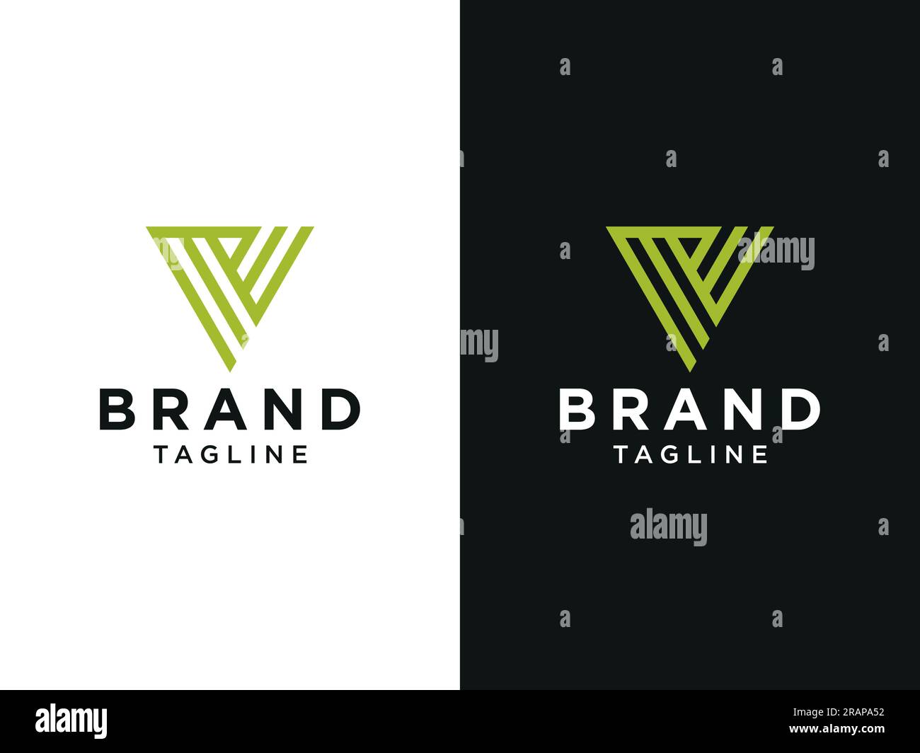 Abstract Initial Letter V Logo. Green Geometric Shape isolated on ...