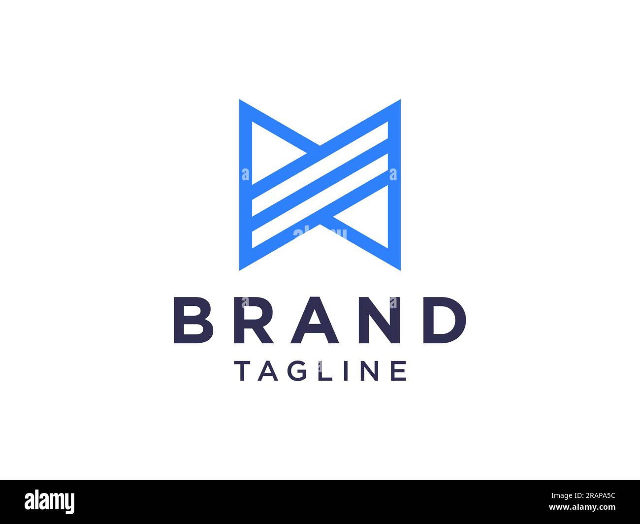 Abstract Initial Letter M Logo. Blue Geometric Origami Style. Usable ...