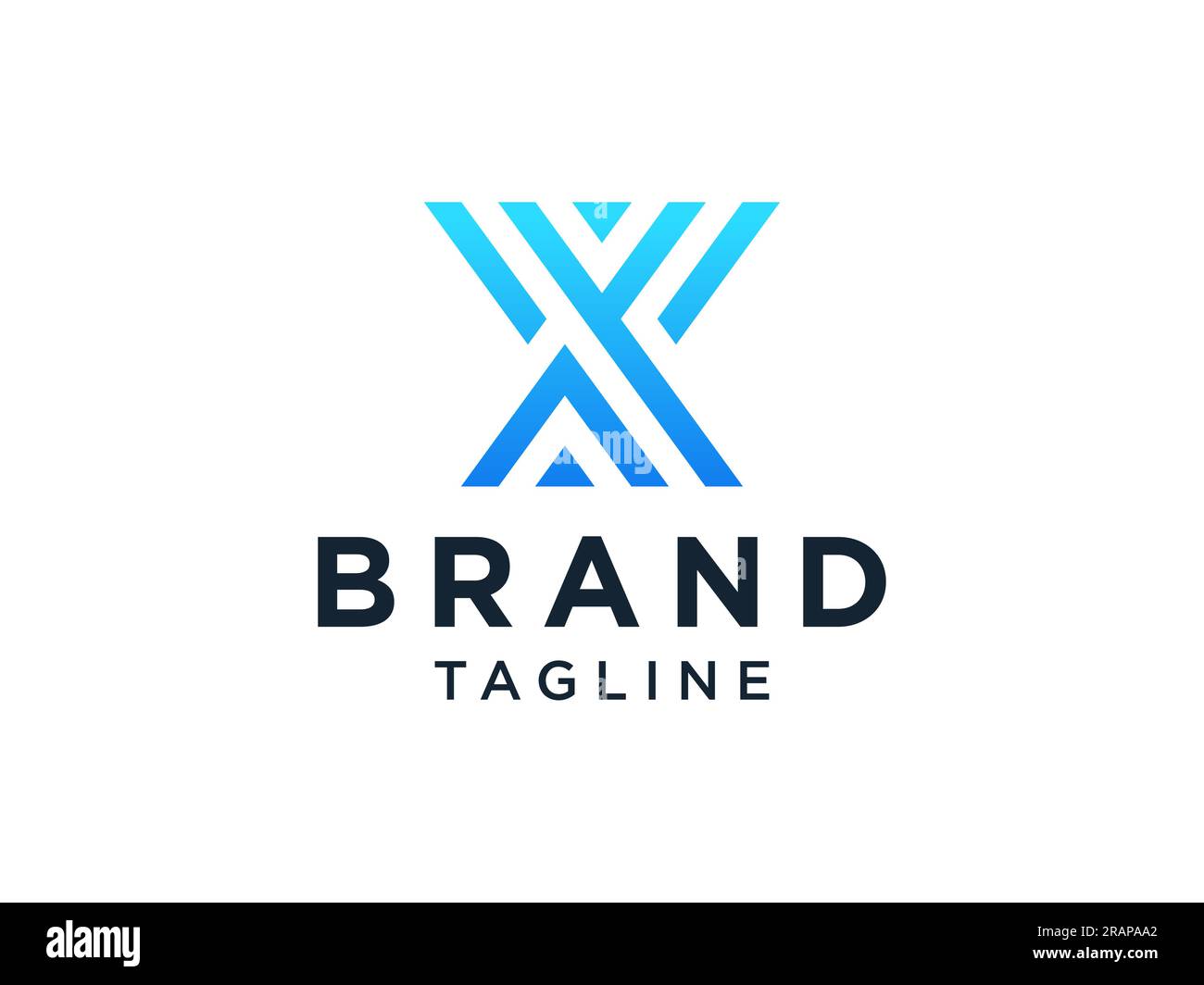 Blue Geometric Line Letter X Logo. Flat Vector Logo Design Template ...