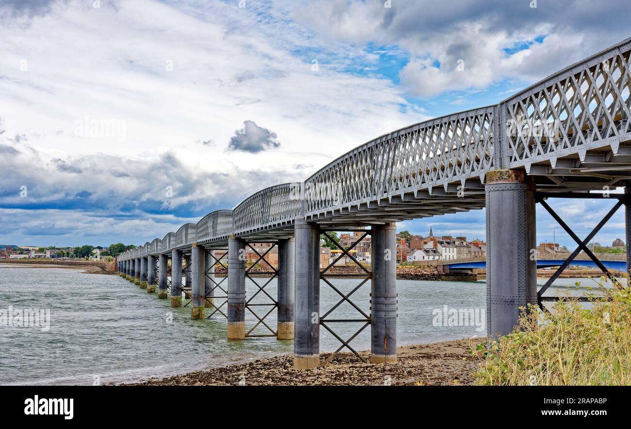 Montrose Scotland the South Esk Railway Viaduct spanning the river and Basin early summer Stock ...