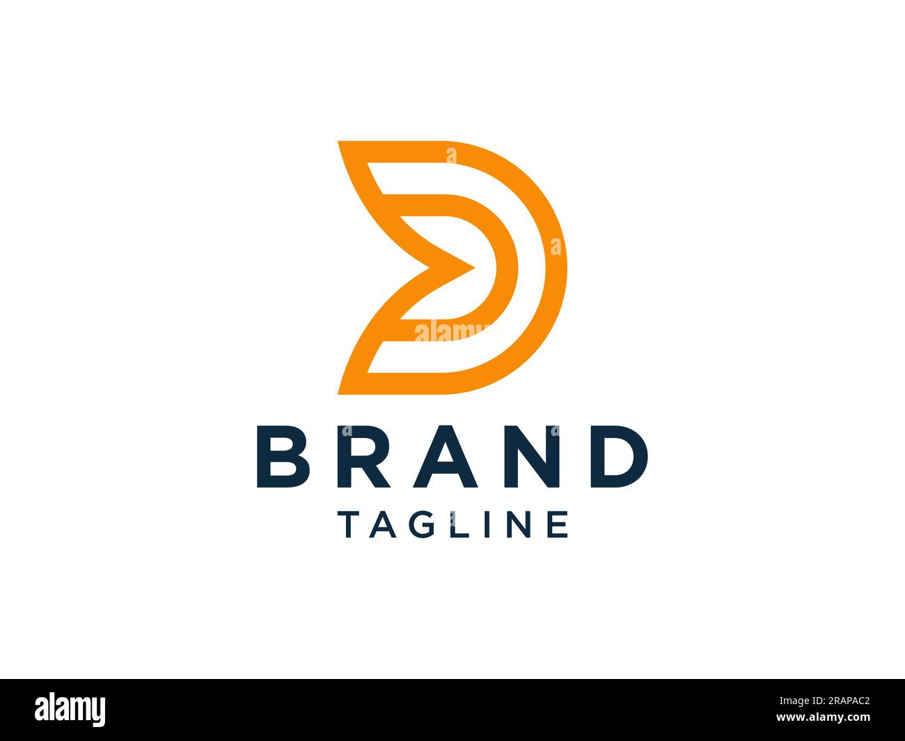 Abstract Initial Letter D Logo. Geometric Linear Arrow Style isolated ...