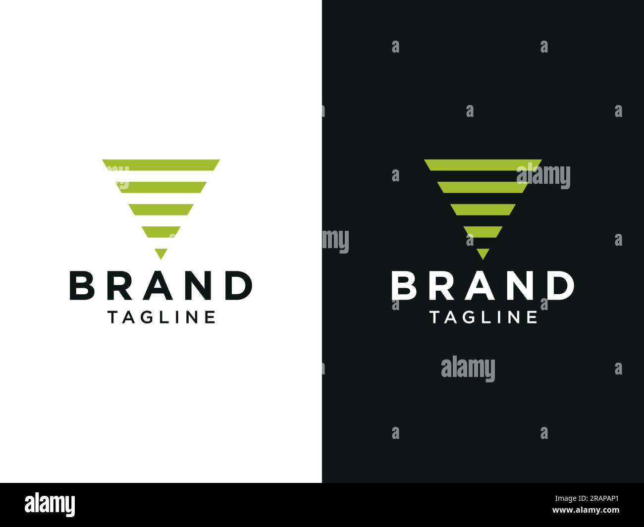 Abstract Initial Letter V Logo. Green Geometric Shape isolated on ...