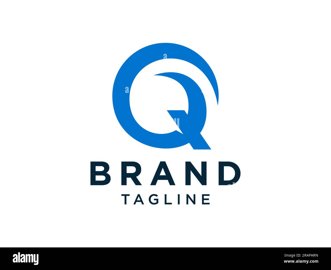 Abstract Circular Initial Letter Q Logo. Blue Linear Style. Usable for ...