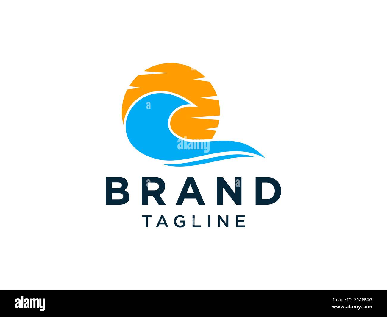 Abstract Ocean Sea Water Waves Logo. Blue Wave Horizontal zigzag Lines ...