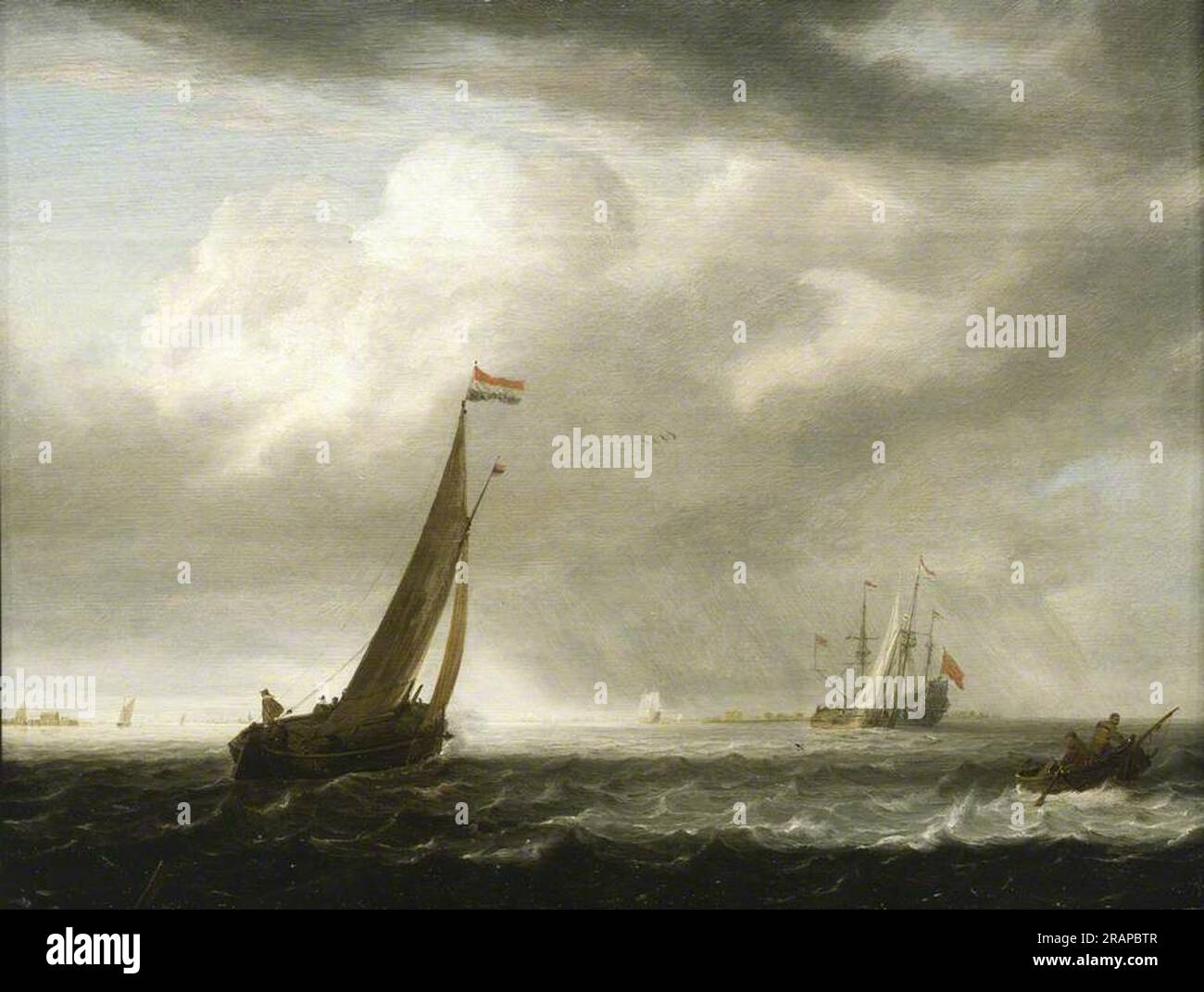 A Squally Day in a Dutch Estuary 1645 by Simon de Vlieger Stock Photo ...