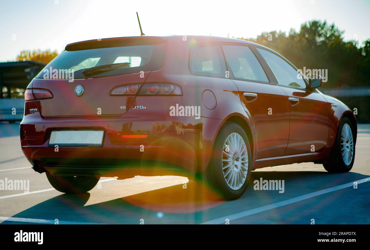 TALLINN, ESTONIA - July, 21, 2017: Red Alfa Romeo 159 Italian Car ...