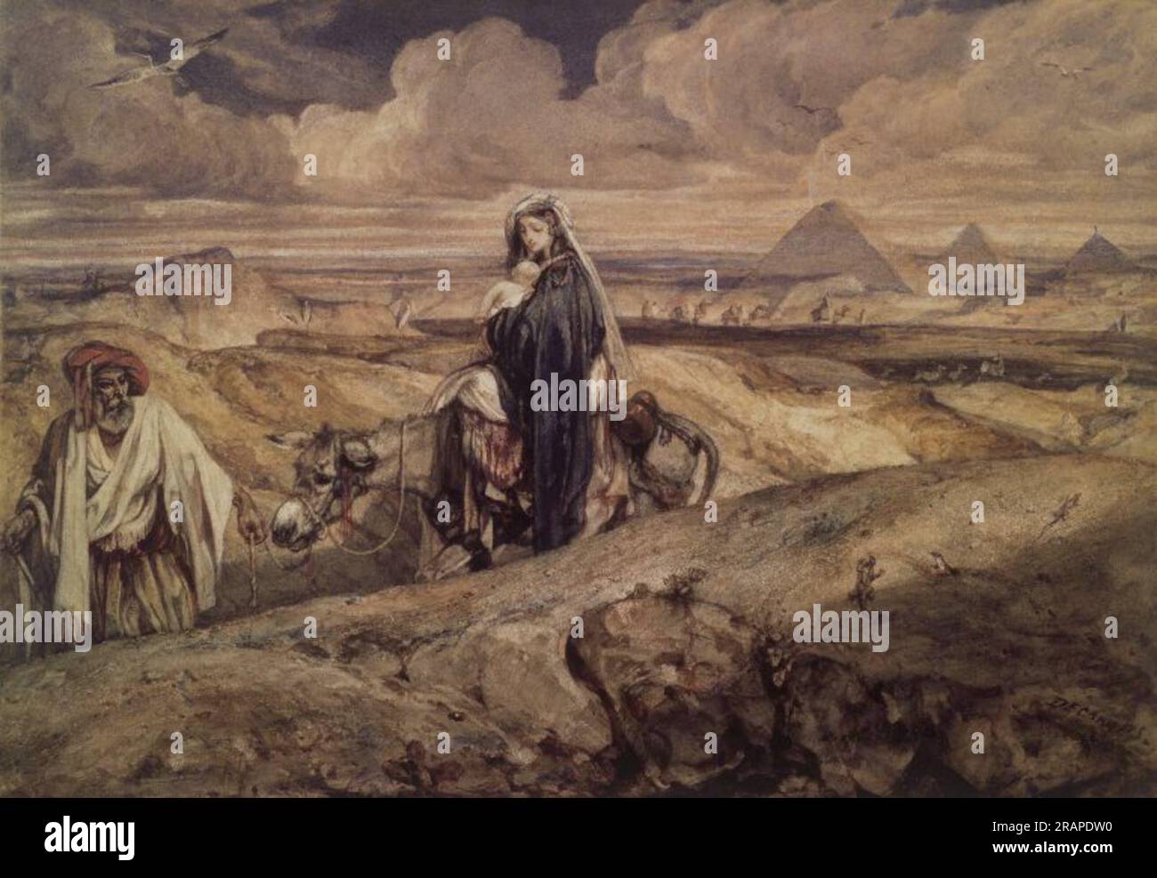 The Flight into Egypt 1860 by Alexandre-Gabriel Decamps Stock Photo - Alamy