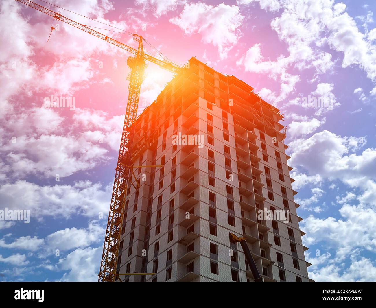 New house for many families, babies and new life, building multi storey ...