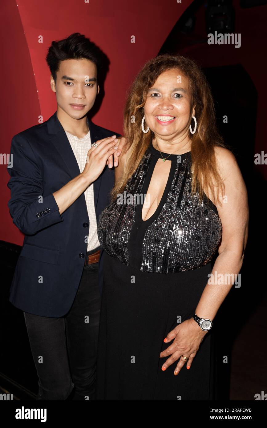 Paris, France. 4th July, 2023. Jeremy Bellet and Rita Romain attend the ...
