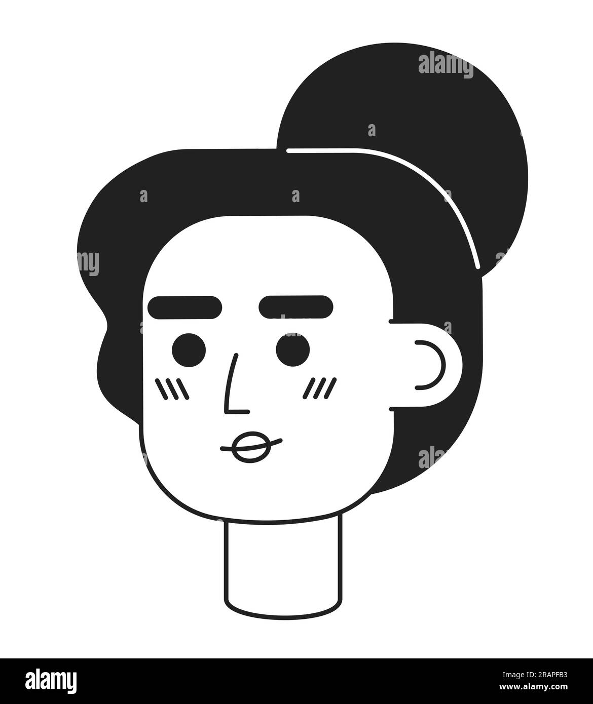 Interested woman monochrome flat linear character head Stock Vector ... Interested woman monochrome flat linear character head Stock Vector ...
