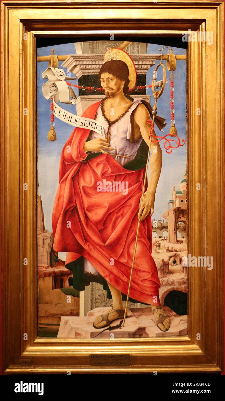 Saint John the Baptist 1473 by Francesco del Cossa Stock Photo - Alamy