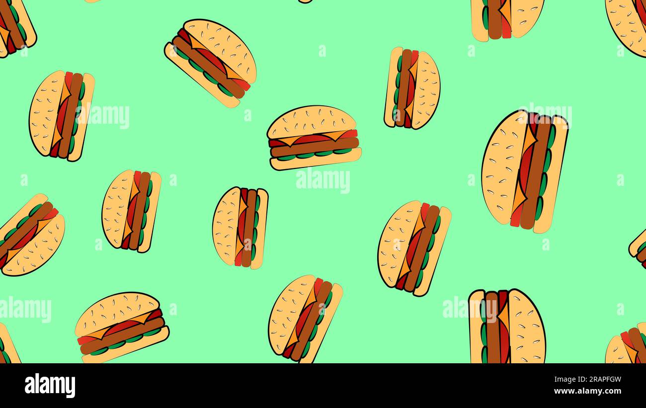 Burger seamless pattern. Fast food pattern. Vector Stock Vector Image & Art - Alamy