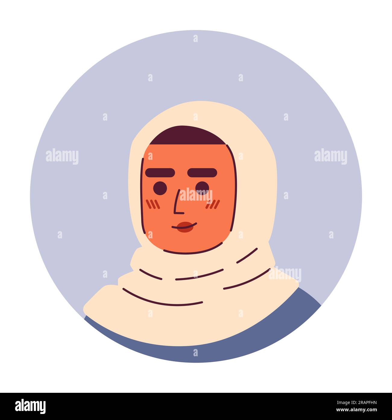 Positive arabian woman in hijab semi flat vector character head Stock ...