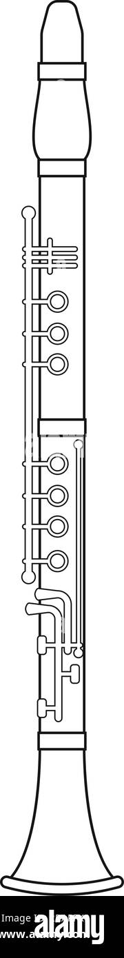 Easy coloring cartoon vector illustration of a clarinet isolated on ...