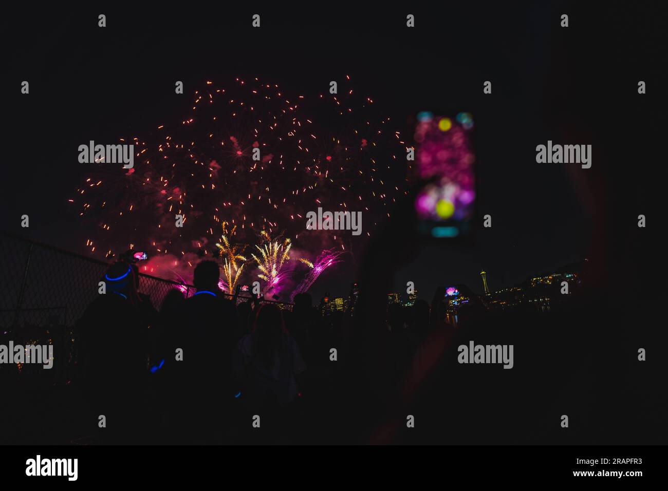 The night sky above Lake Union in Seattle was illuminated by a ...