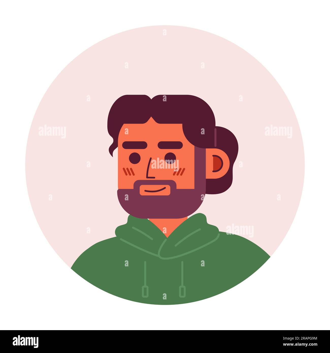 Bearded spanish man semi flat vector character head Stock Vector Image ...