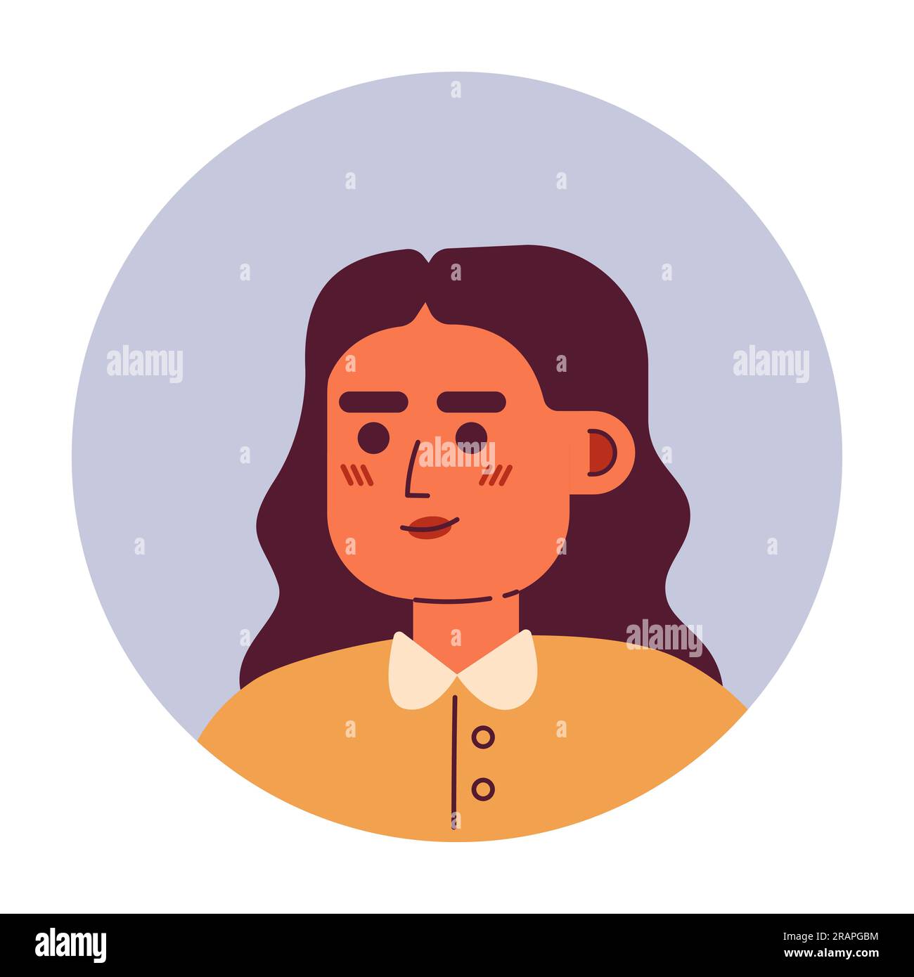 Pretty Young Woman With Curly Hair Semi Flat Vector Character Head Stock Vector Image And Art Alamy