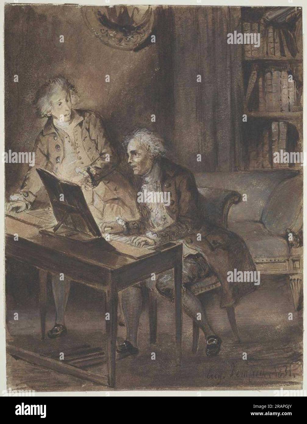 Willibald von Glueck at the Clavecin Composing the Score of his Armide ...