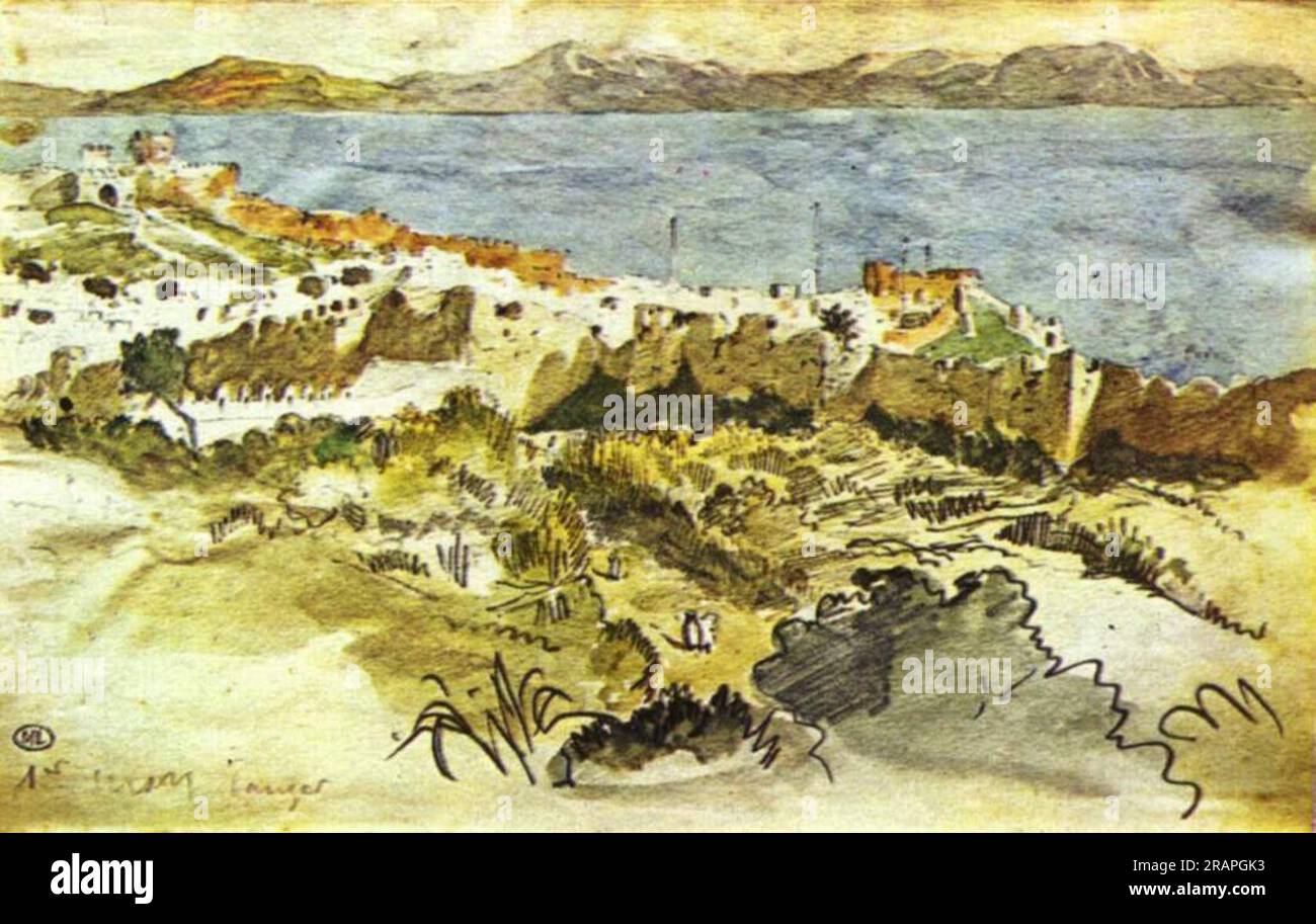 Bay of Tangier in Morocco by Eugene Delacroix Stock Photo - Alamy