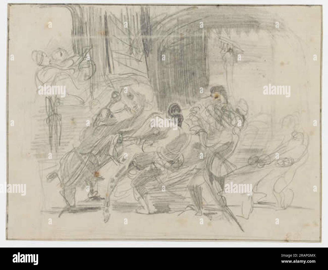 Mazeppa Tied Behind Him on a Wild Horse 1838 by Eugene Delacroix Stock ...