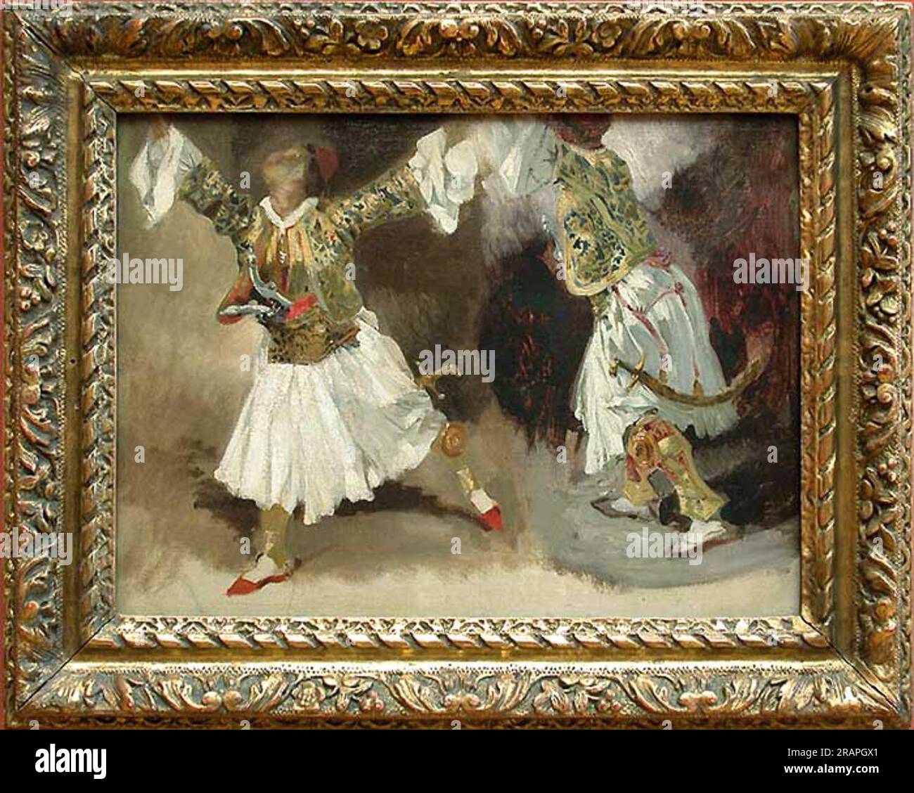 Two Greek warriors dancing (Study costumes Souliotes) 1825 by Eugene ...