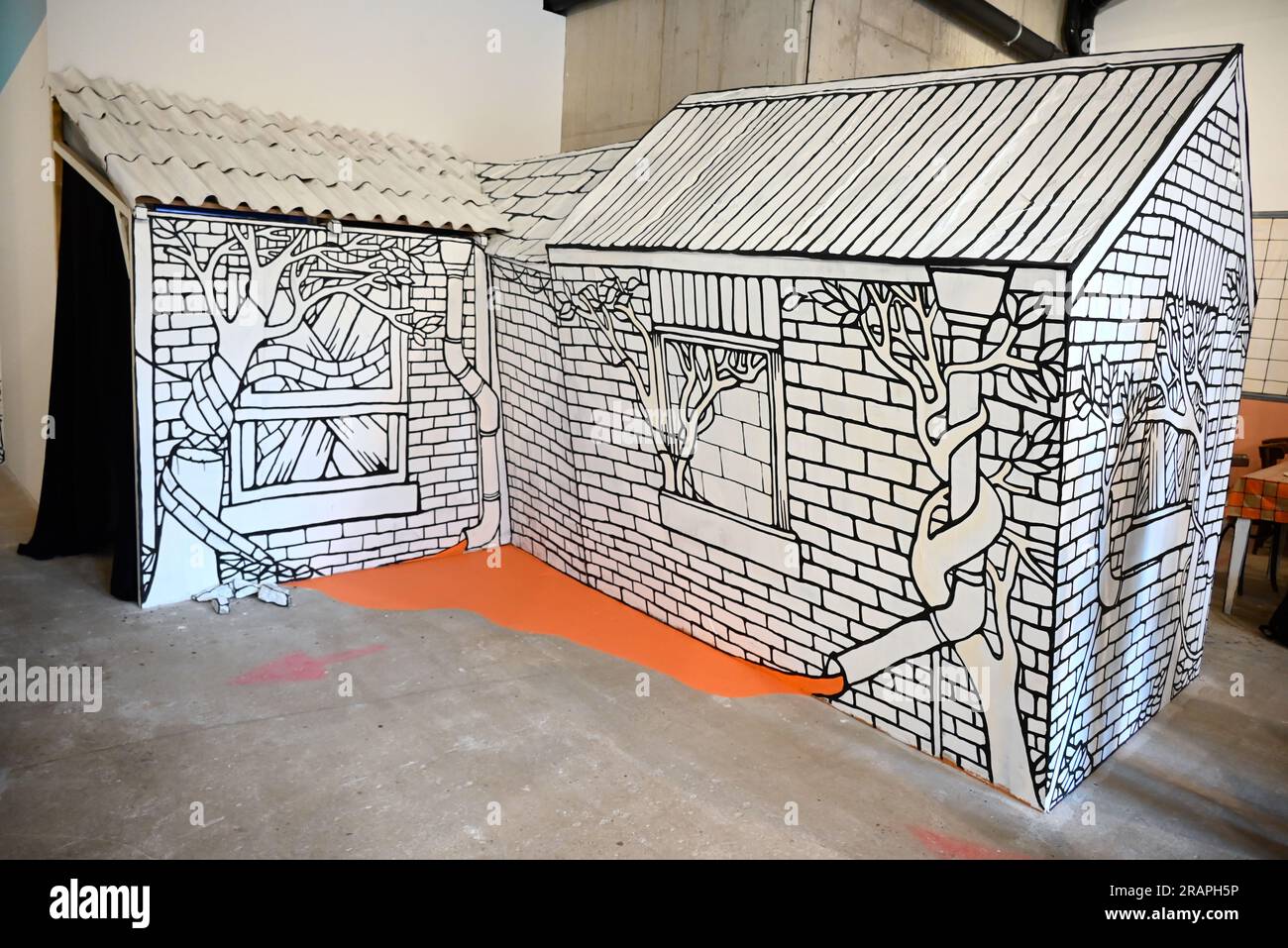 Key features of the installation include Peel’s trademark murals ...