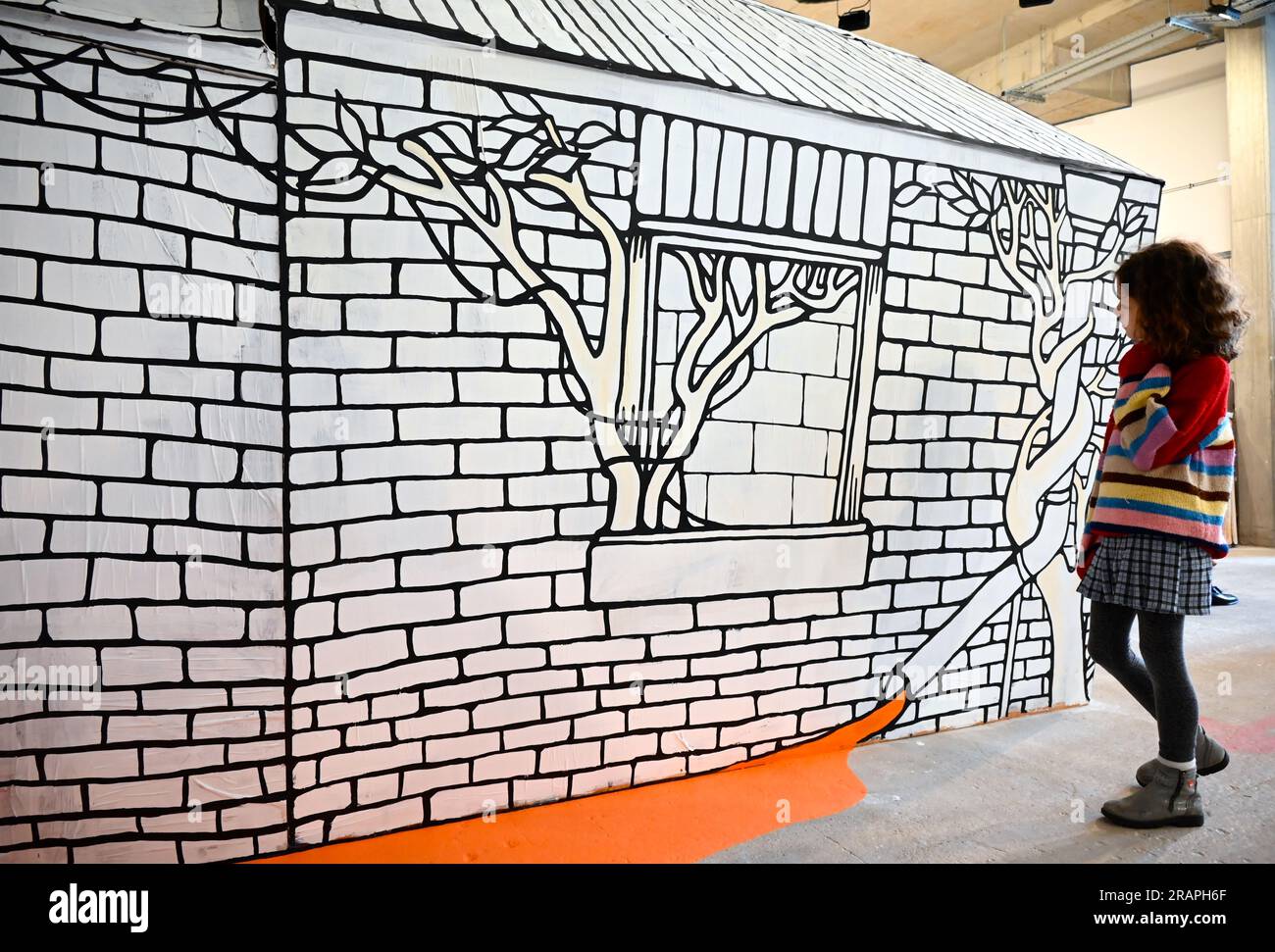 Key features of the installation include Peel’s trademark murals ...