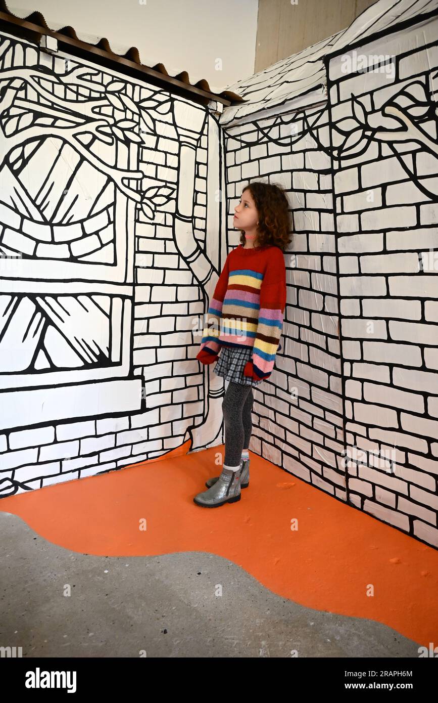 Key features of the installation include Peel’s trademark murals ...