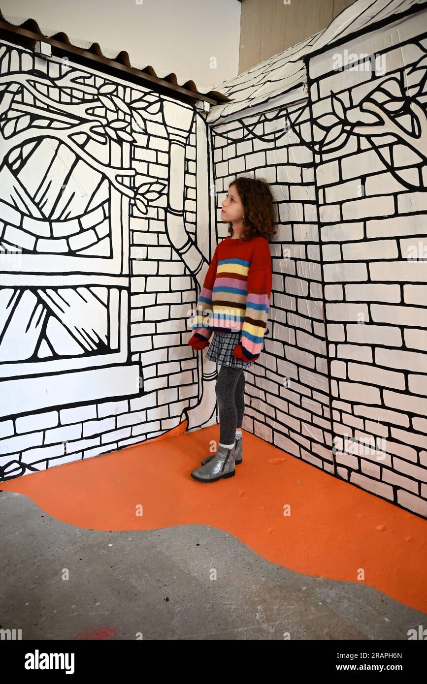 Key features of the installation include Peel’s trademark murals ...