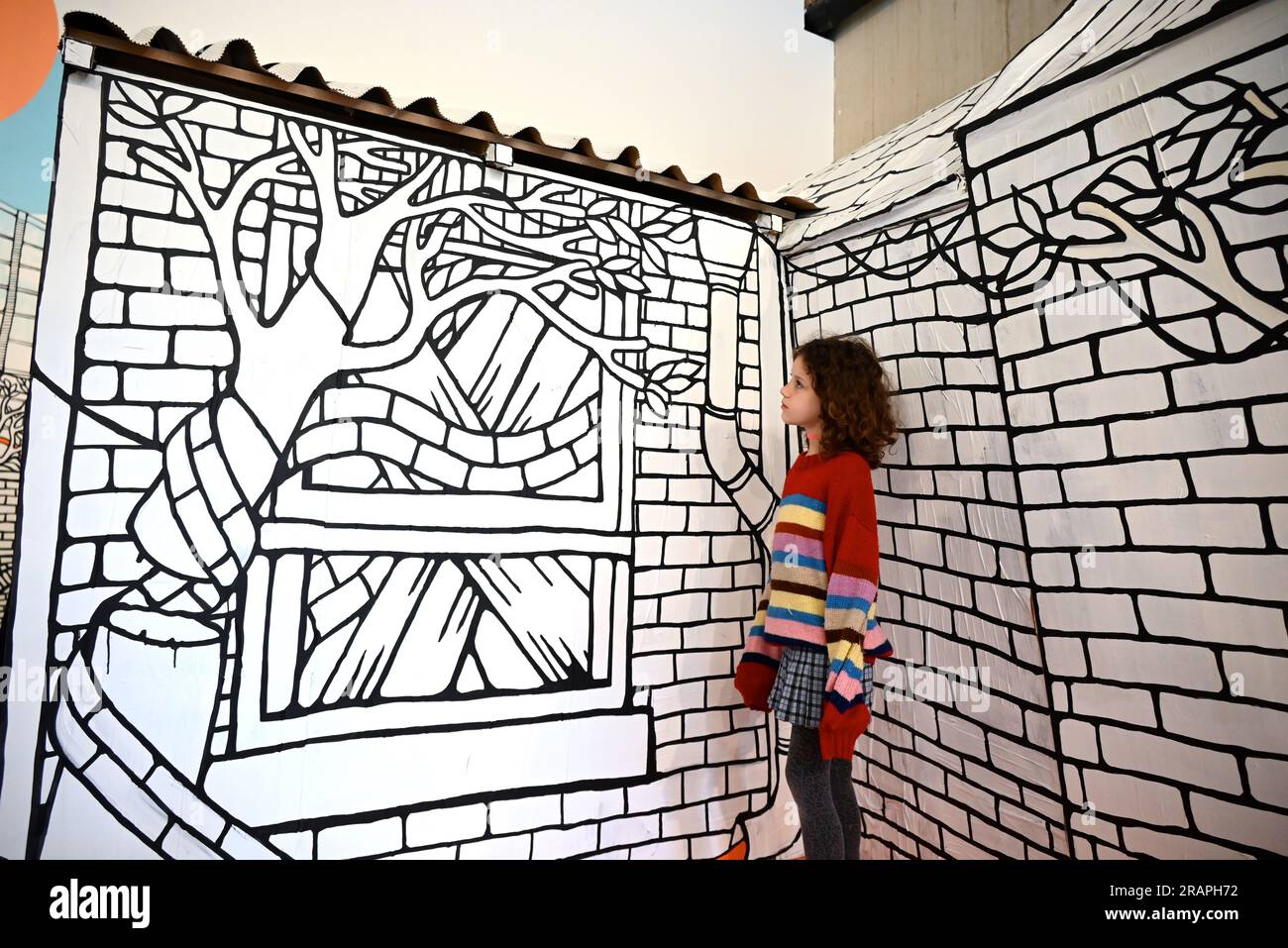 Key features of the installation include Peel’s trademark murals ...