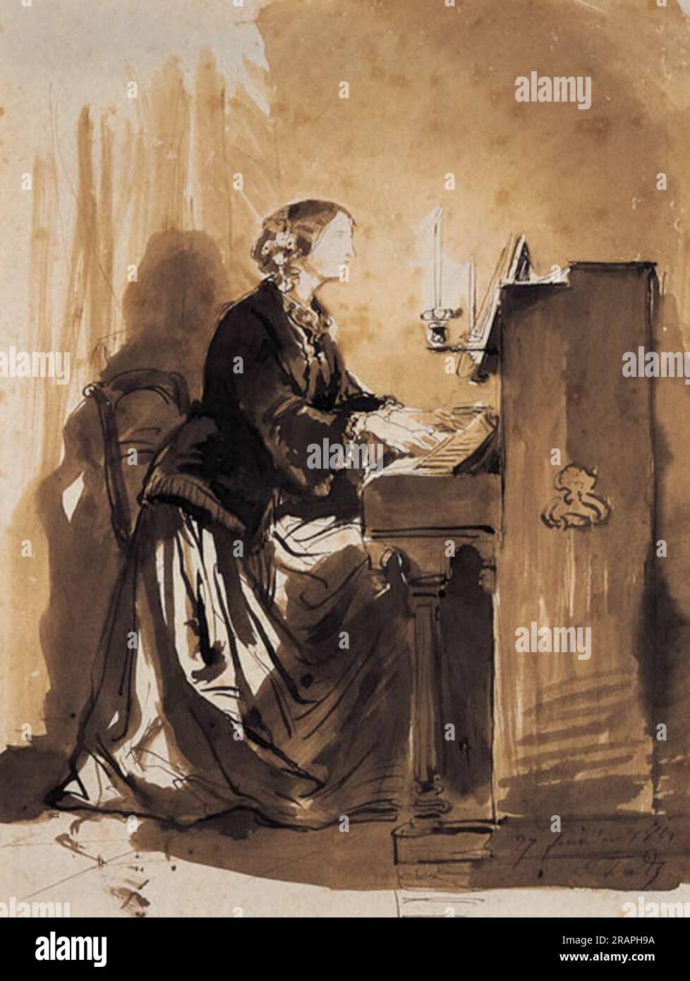 Countess Potocka Playing Piano 1851 by Paul Delaroche Stock Photo - Alamy