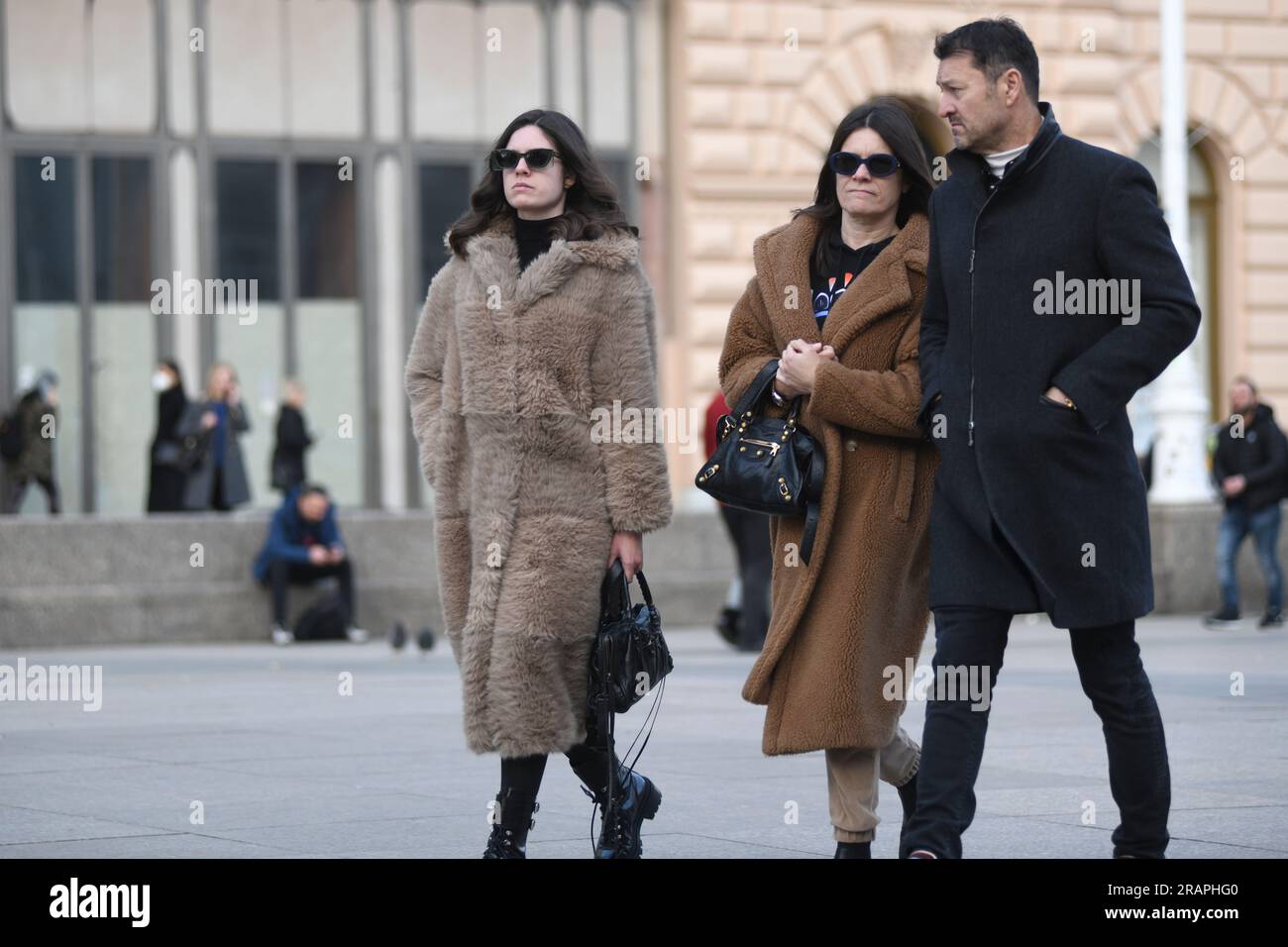 Croatian people walking in Ban Jelacic Square, Zagreb, Croatia Stock ...