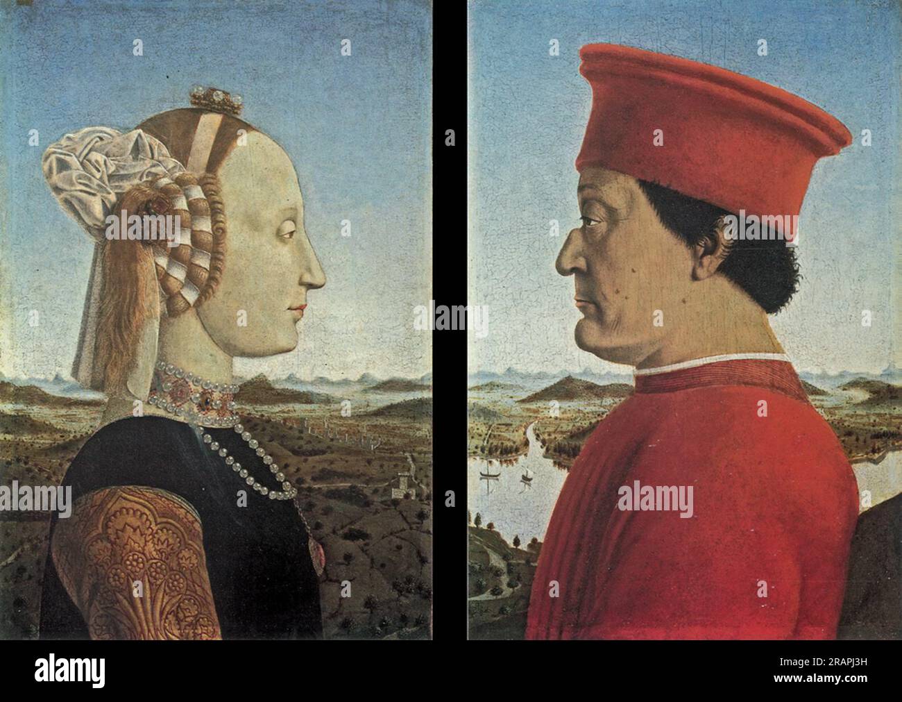 Portraits Federico da Montefeltro and Battista Sforza 1465 by Piero ...