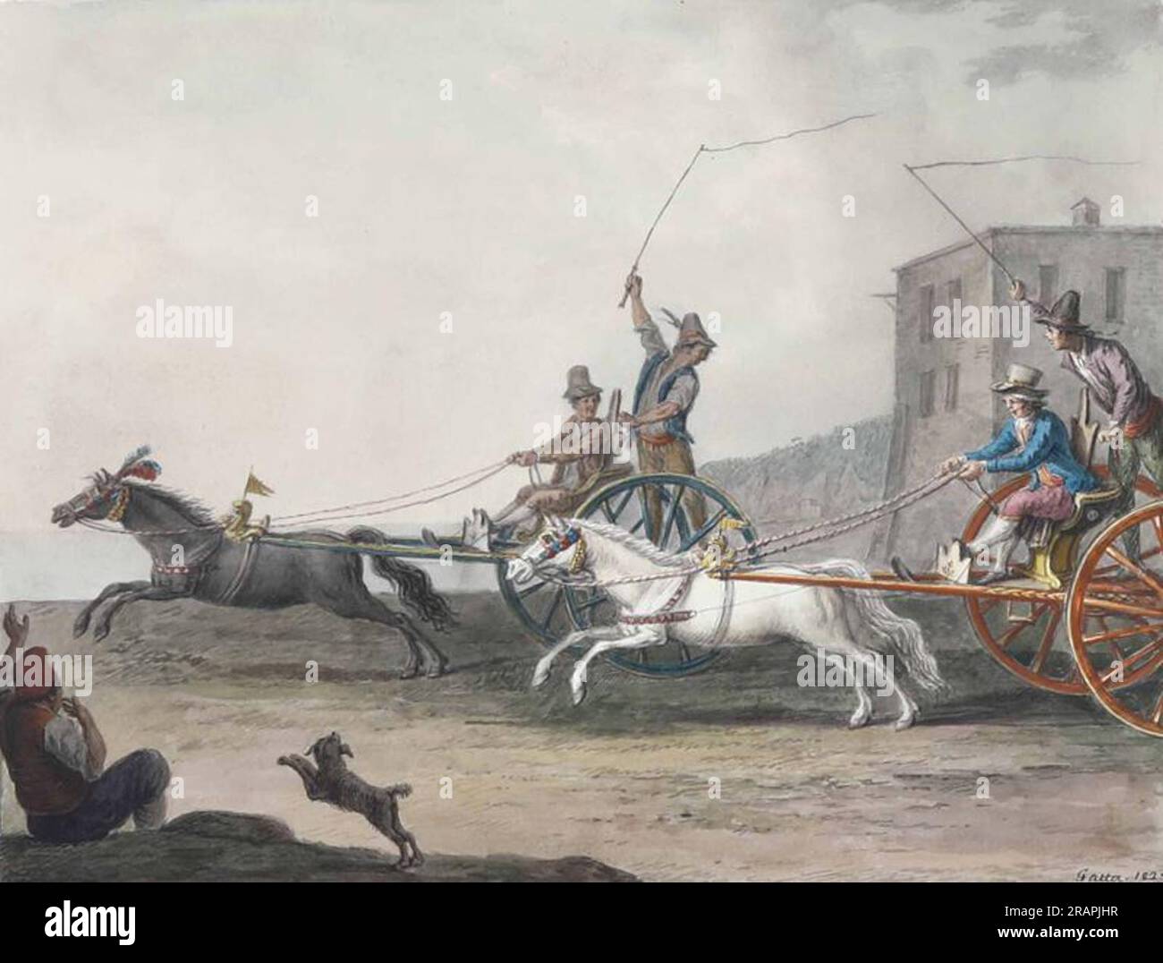 The Curricoli race 1825 by Saverio della Gatta Stock Photo - Alamy