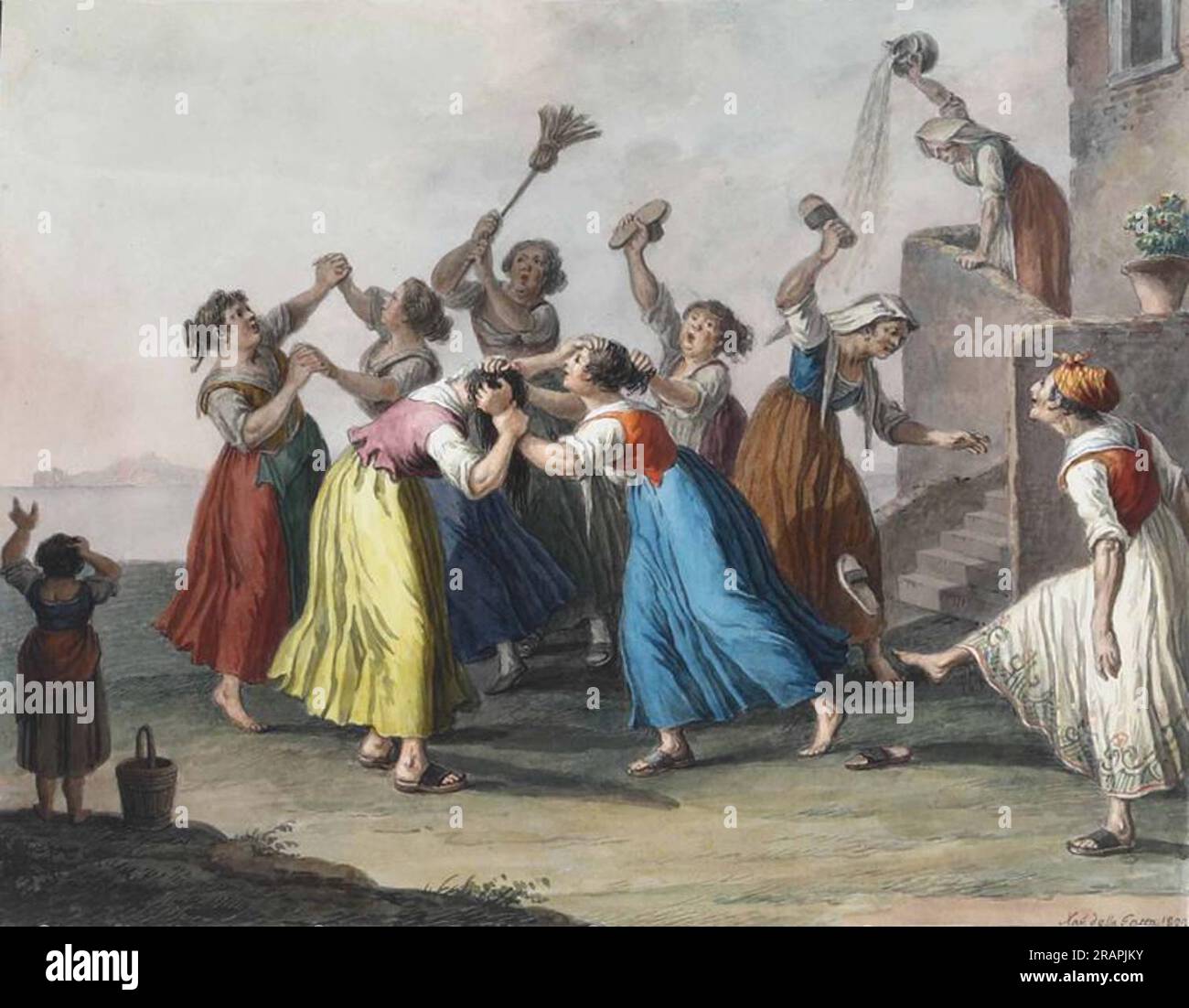 Brawl of the women of Chiaia 1822 by Saverio della Gatta Stock Photo ...