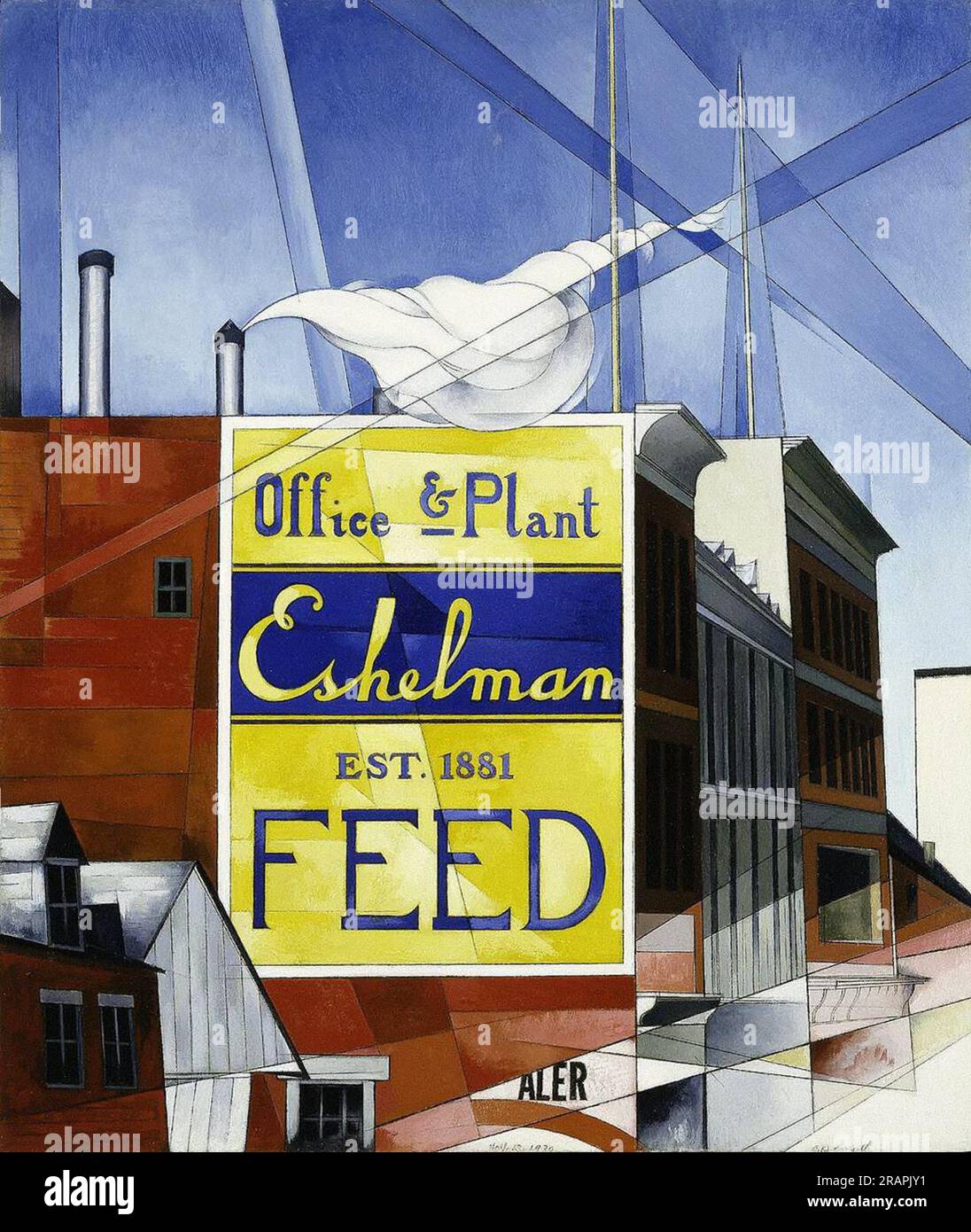 Buildings, Lancaster 1930 by Charles Demuth Stock Photo - Alamy