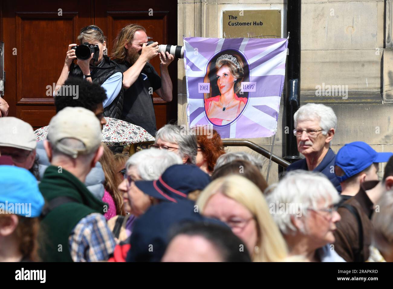 A flag of Diana, Princess of Wales, outside St Giles' Cathedral ...