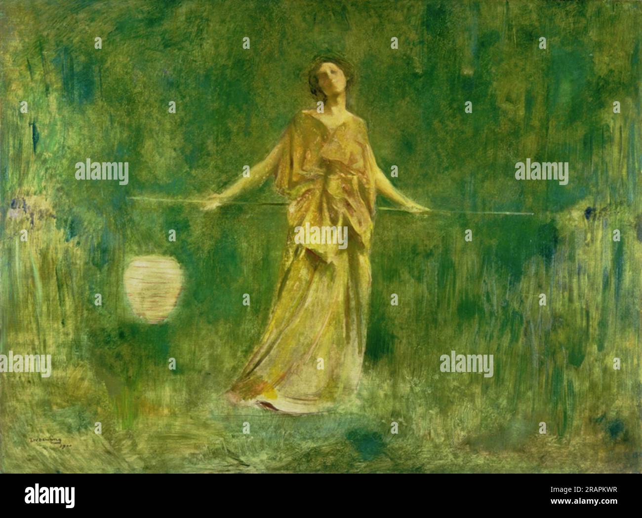 Symphony in Green and Gold 1900 by Thomas Dewing Stock Photo - Alamy
