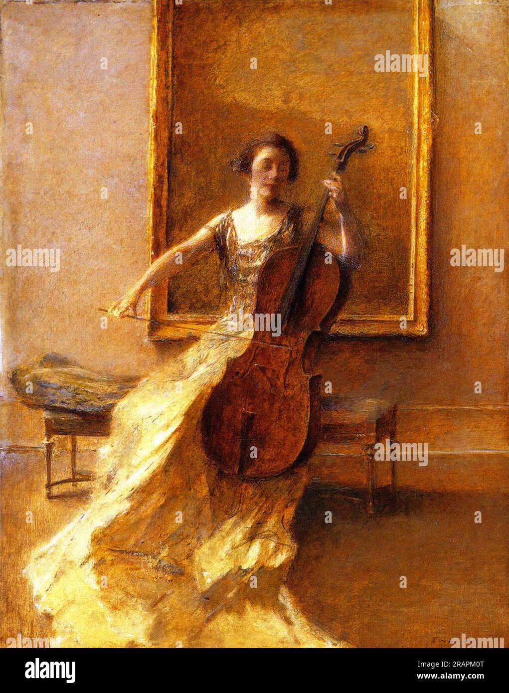 Lady with a Cello by Thomas Dewing Stock Photo - Alamy