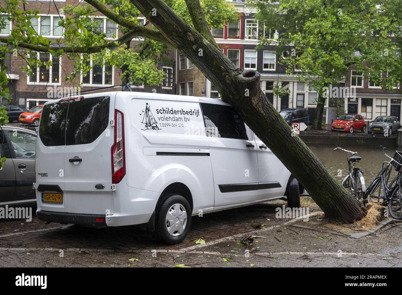 AMSTERDAM - Storm damage trees on the Keizersgracht in the center of ...