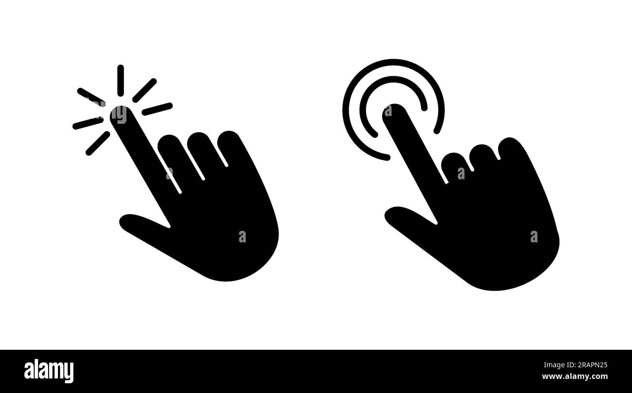 hand click icon vector. clicking finger icon. pointer icon Stock Vector ...