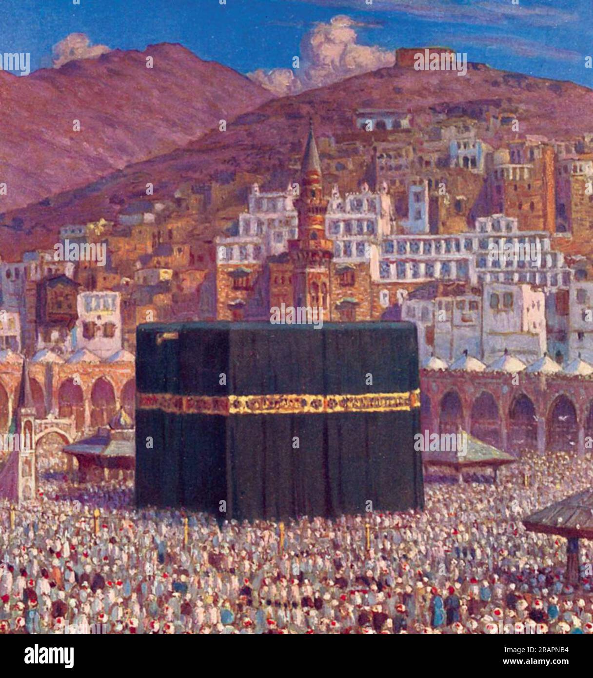 Prayer Around The Sacred Temple Of The Kaâba In Mekka 1914 by ...