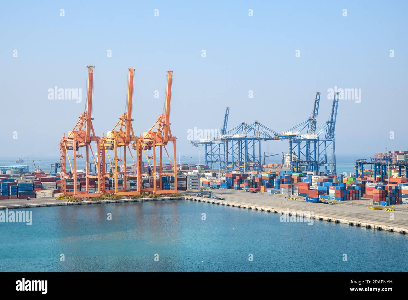 Jeddah, Saudi Arabia - December 21, 2022: Port cranes for loading ...