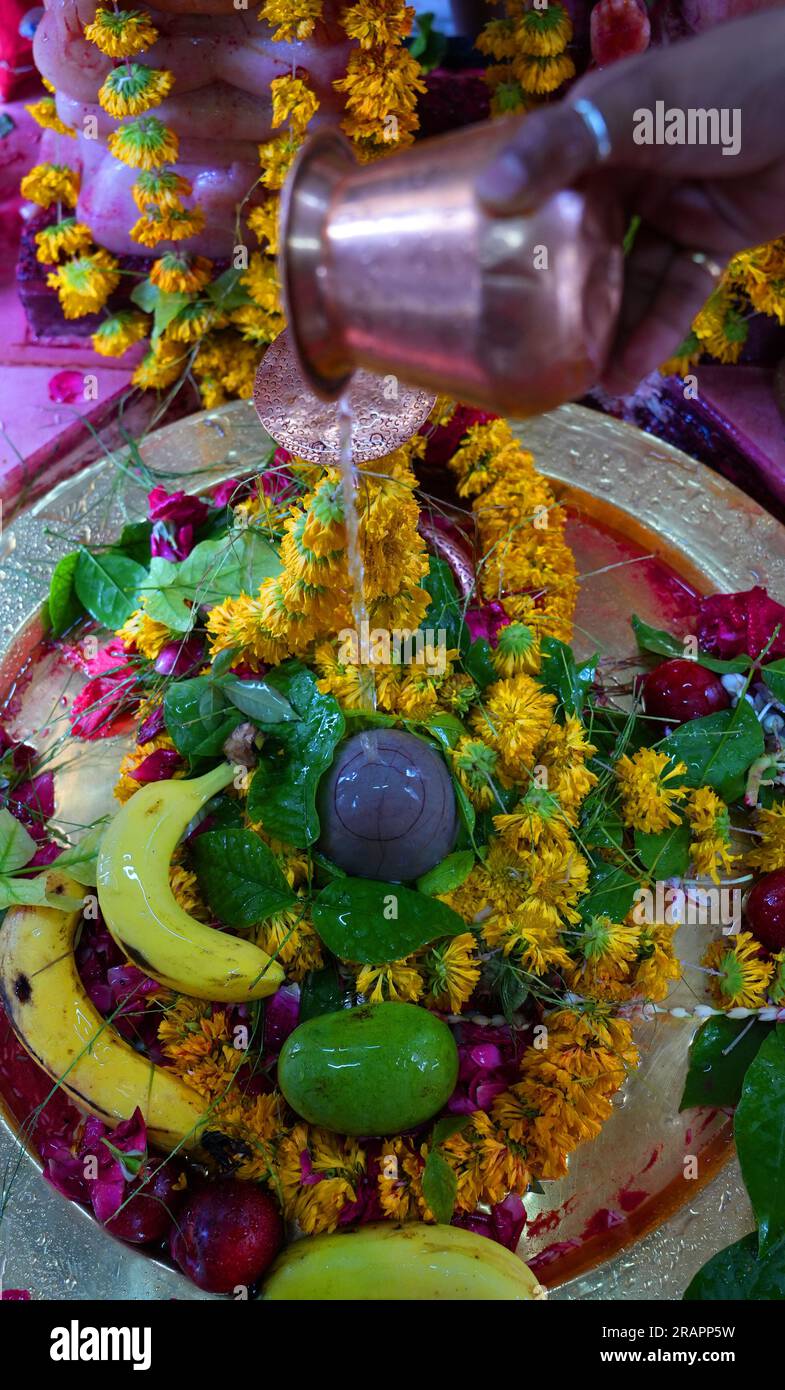 Beawar, Rajasthan, India, July 4, 2023: Lord Shiva Lingam, a stone ...