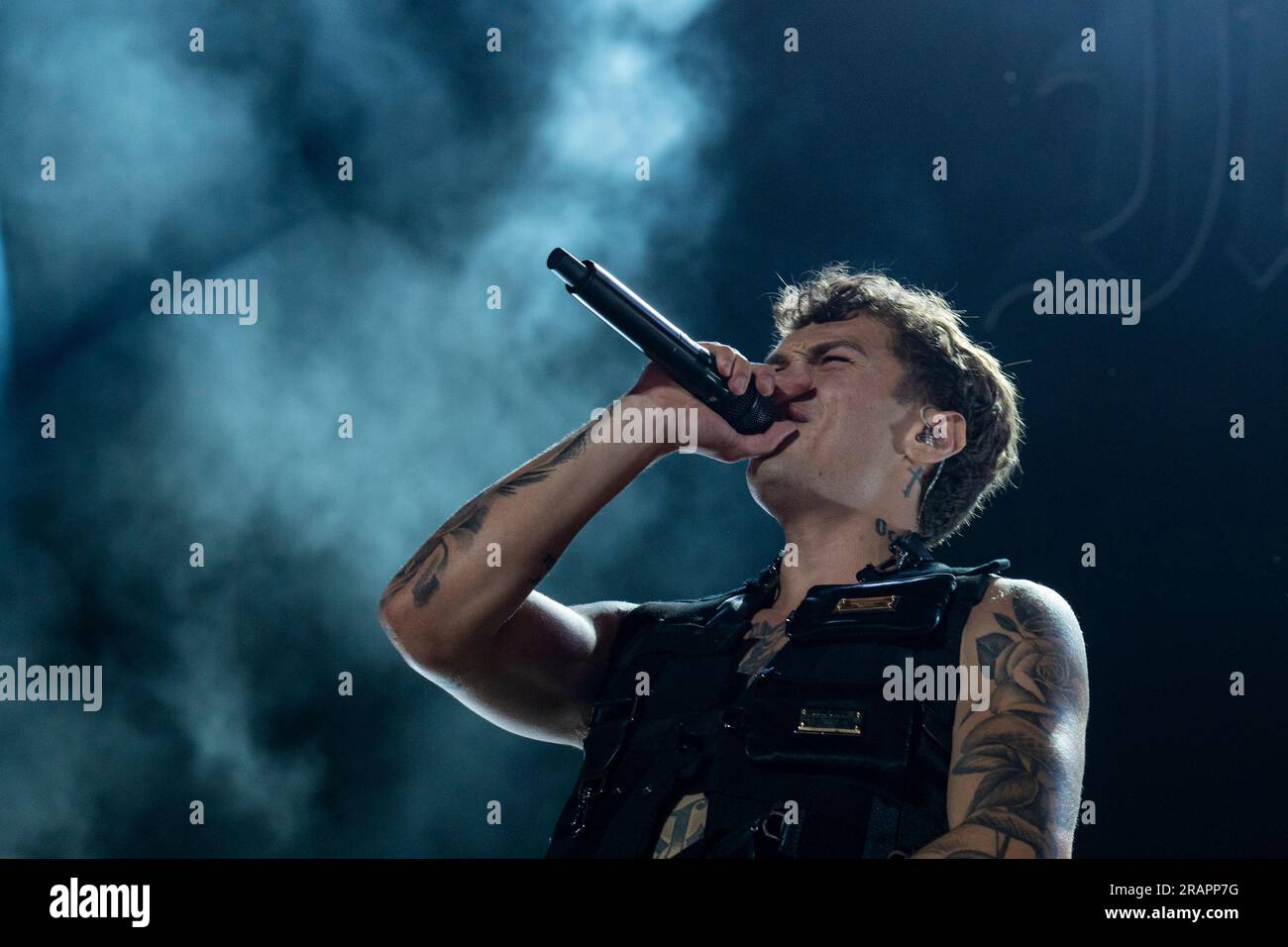 The Italian singer-songwriter Blanco, pseudonym of Riccardo Fabbriconi ...