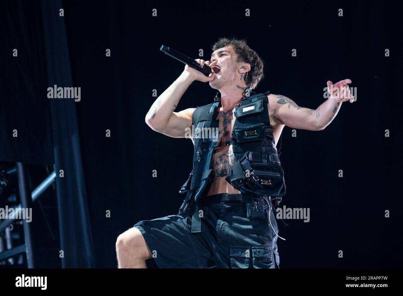 The Italian singer-songwriter Blanco, pseudonym of Riccardo Fabbriconi ...