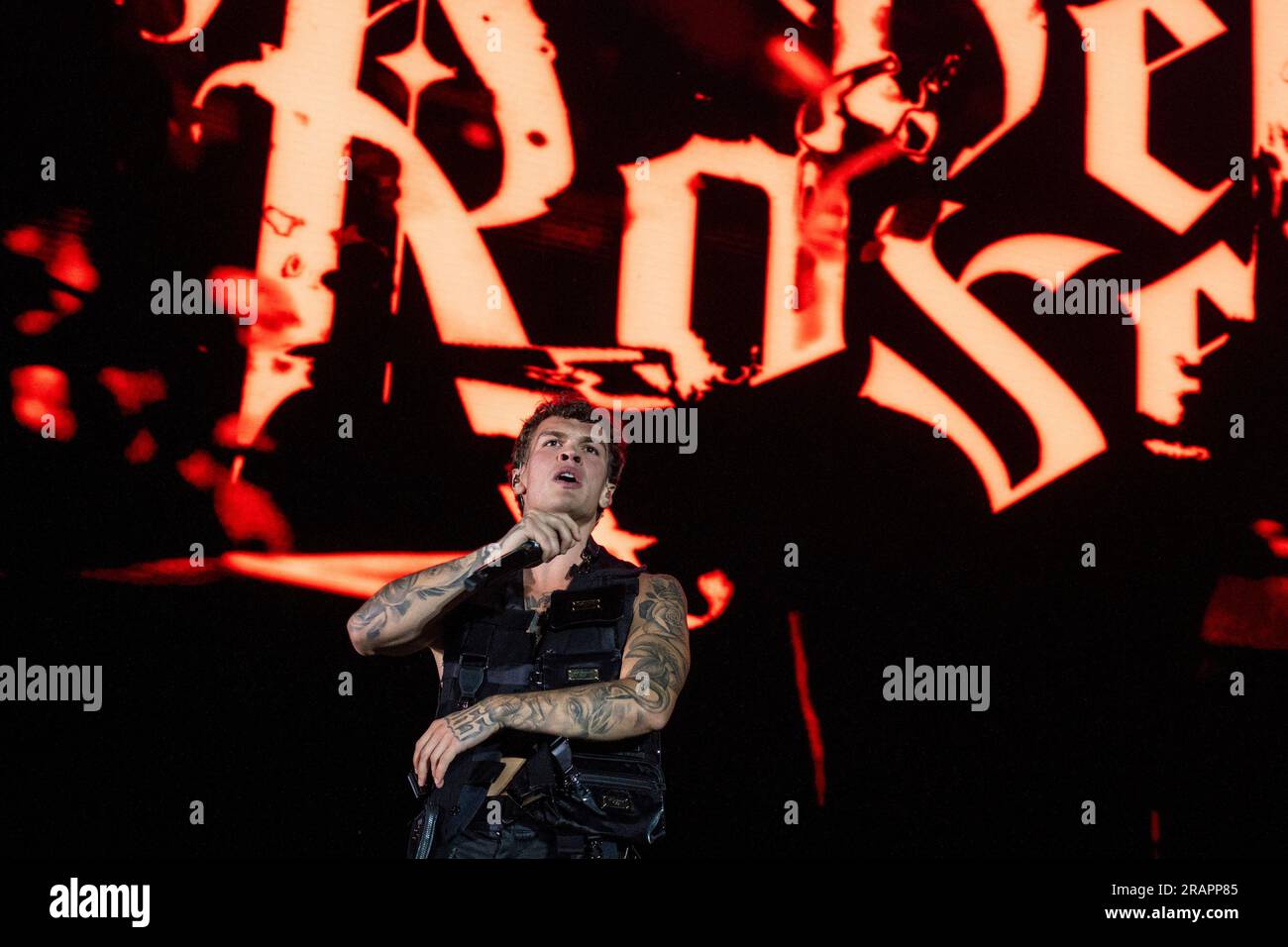 The Italian singer-songwriter Blanco, pseudonym of Riccardo Fabbriconi ...