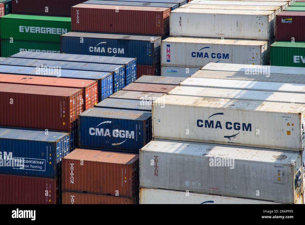 Jeddah, Saudi Arabia - December 21, 2022: Containers ready for loading ...